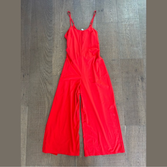 Athleta | Pants & Jumpsuits | Athleta Red Wrap Sleeveless Tank Jumpsuit ...